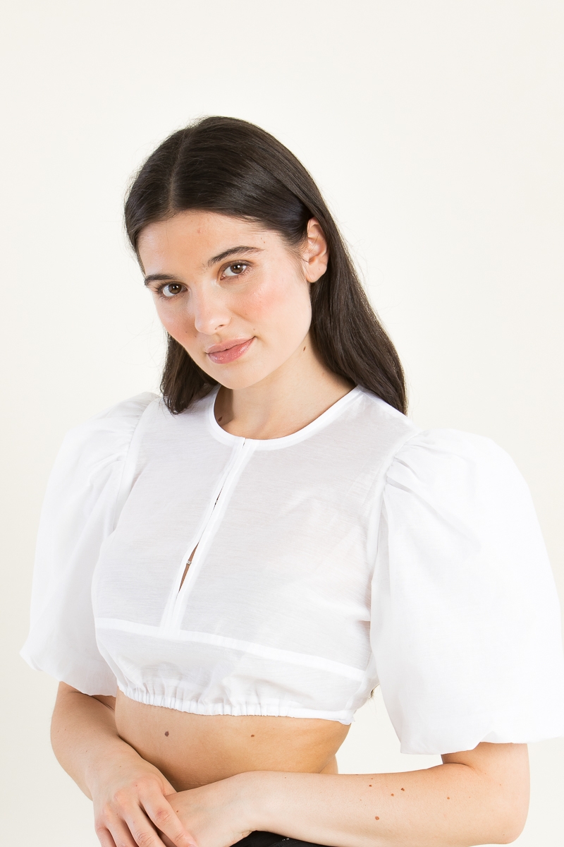 Dirndlbluse mit Puff Libby weiss - bei Almliebe